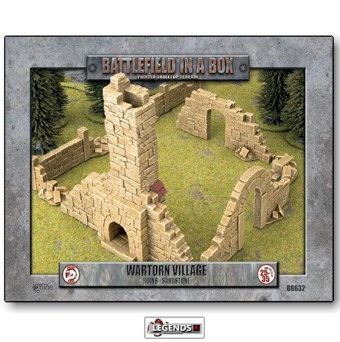 BATTLEFIELD IN A BOX - WARTORN VILLAGE - SANDSTONE 8x RUIN SECTIONS GF ...